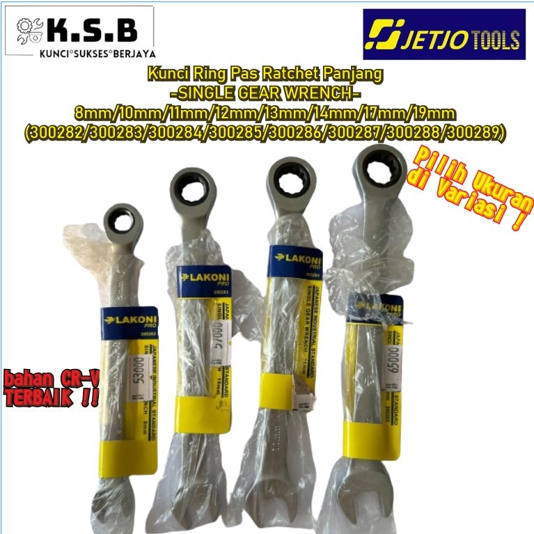 Jual Kunci Ring Pas Ratchet Panjang / SINGLE GEAR WRENCH ukuran 8mm ...