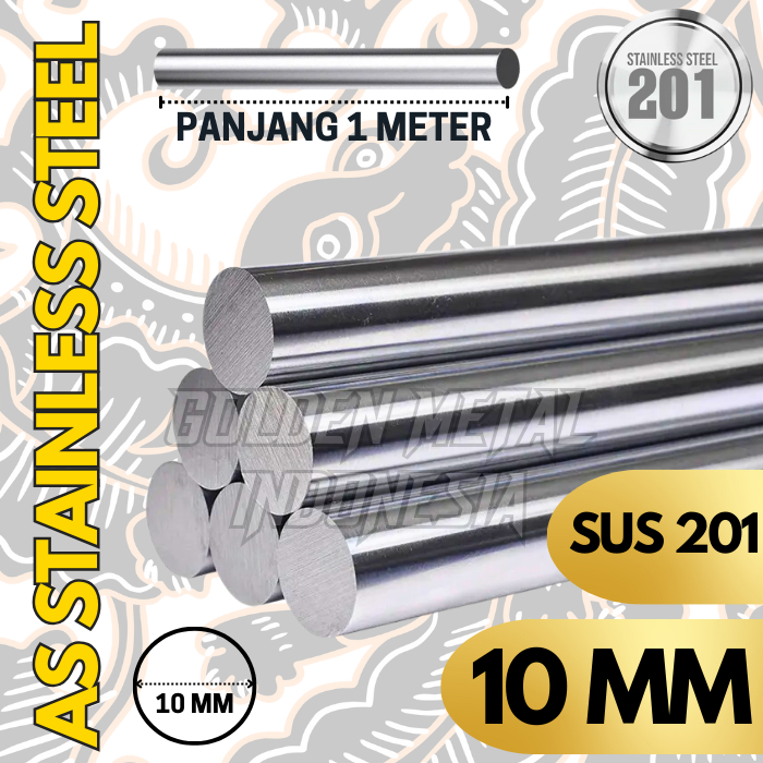 Jual As Bulat Stainless Steel 10MM SUS 201 X 1 METER | Shopee Indonesia