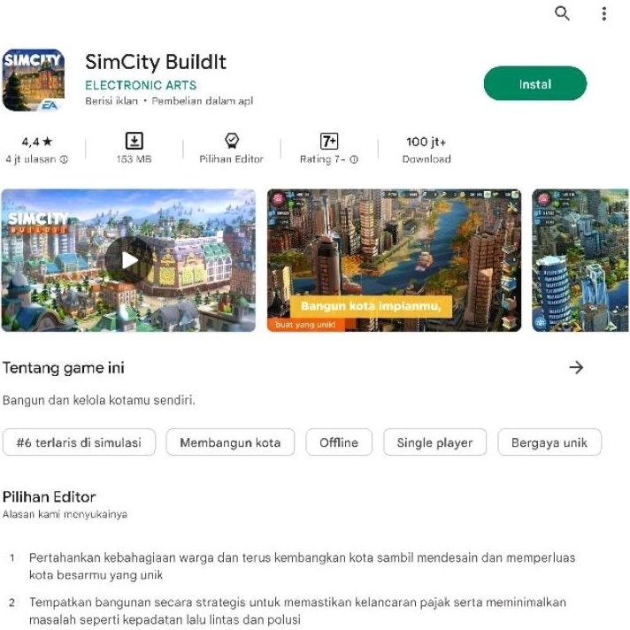 Jual Teknologi untuk Generasi Mendatang ORIGINAL 1 KASET PS Simcity ...