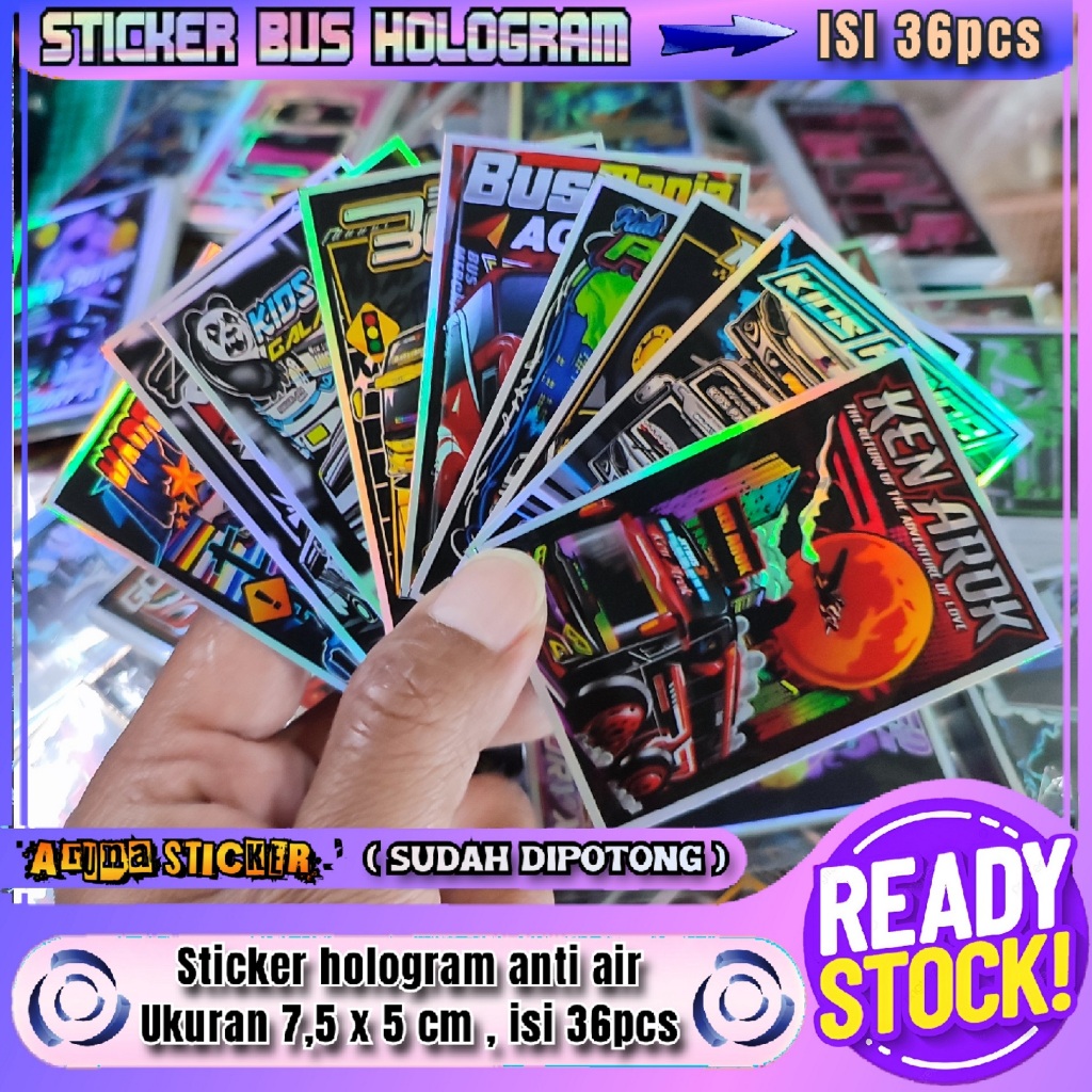 Jual Stiker Bus Mania Isi 36 pcs Bahan Hologram Sudah Dipotong | Shopee ...