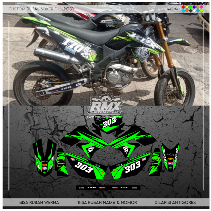 Jual DECAL KLX 150 S/L FULLBODY (003) DEKAL STIKER DTRACKER DTX D ...