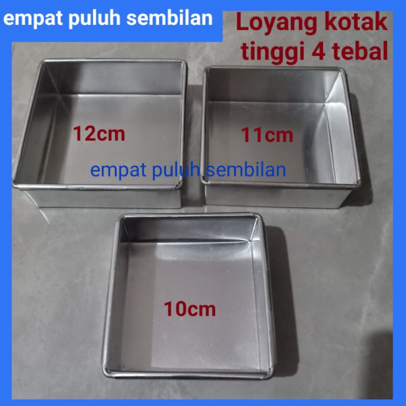 Jual LOYANG KOTAK KECIL TEBAL / CETAKAN NASI KOTAK 10CM / LOYANG BOLU ...