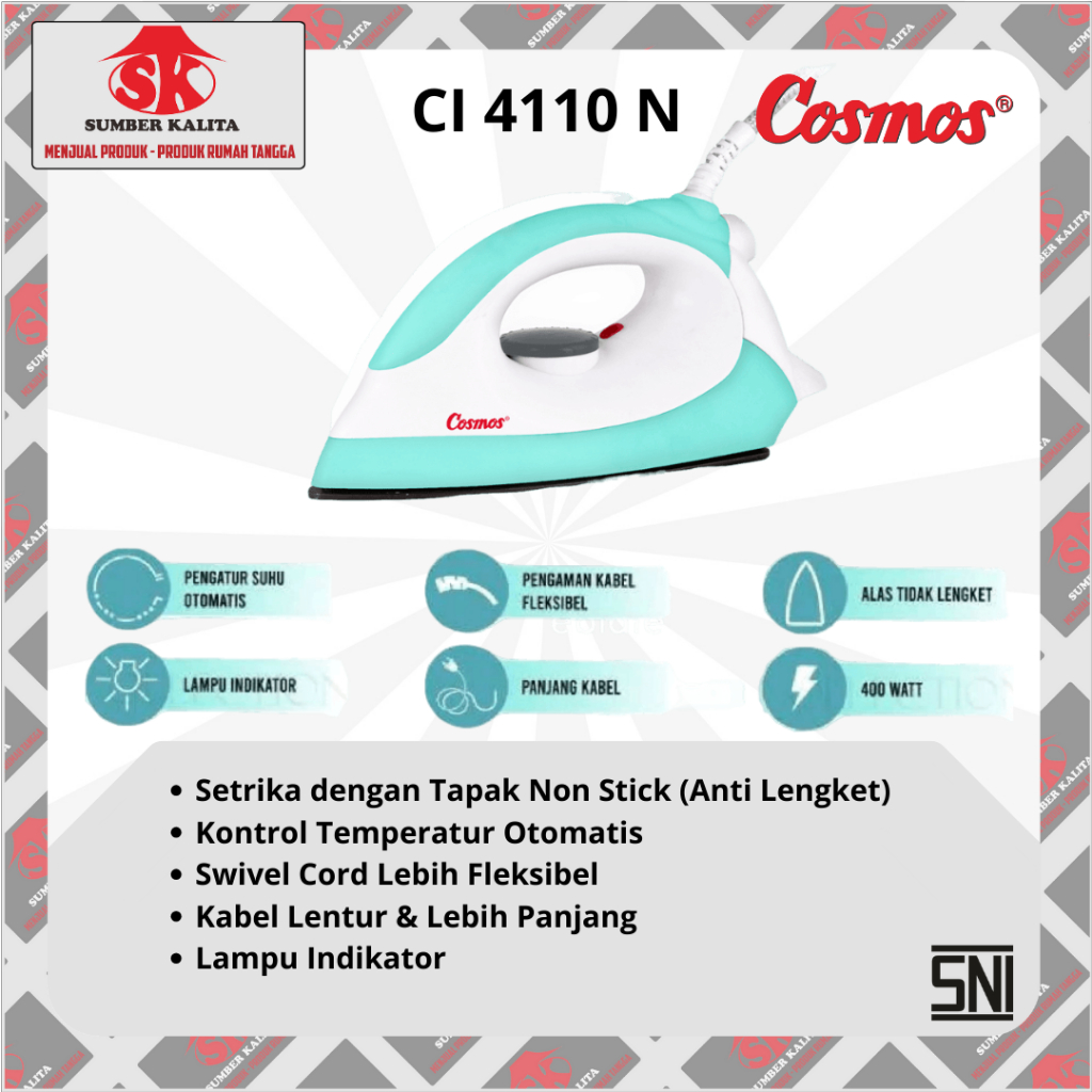 Jual Cosmos Setrika Non Stick Soleplate CI 4110 N | Shopee Indonesia