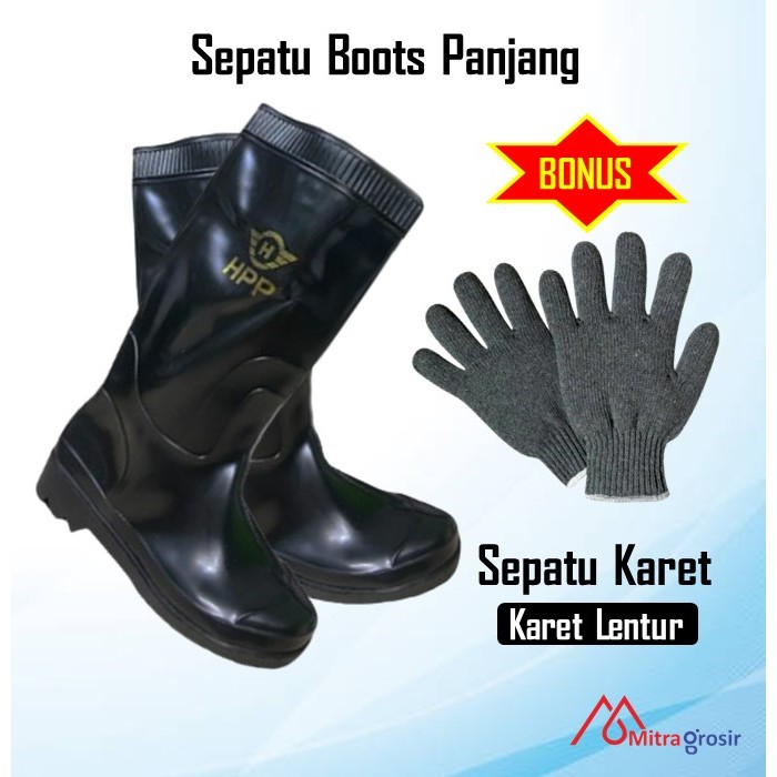 Jual Sepatu Boot Hitam / Sepatu Proyek Hitam / Sepatu Boot Laki-Laki ...