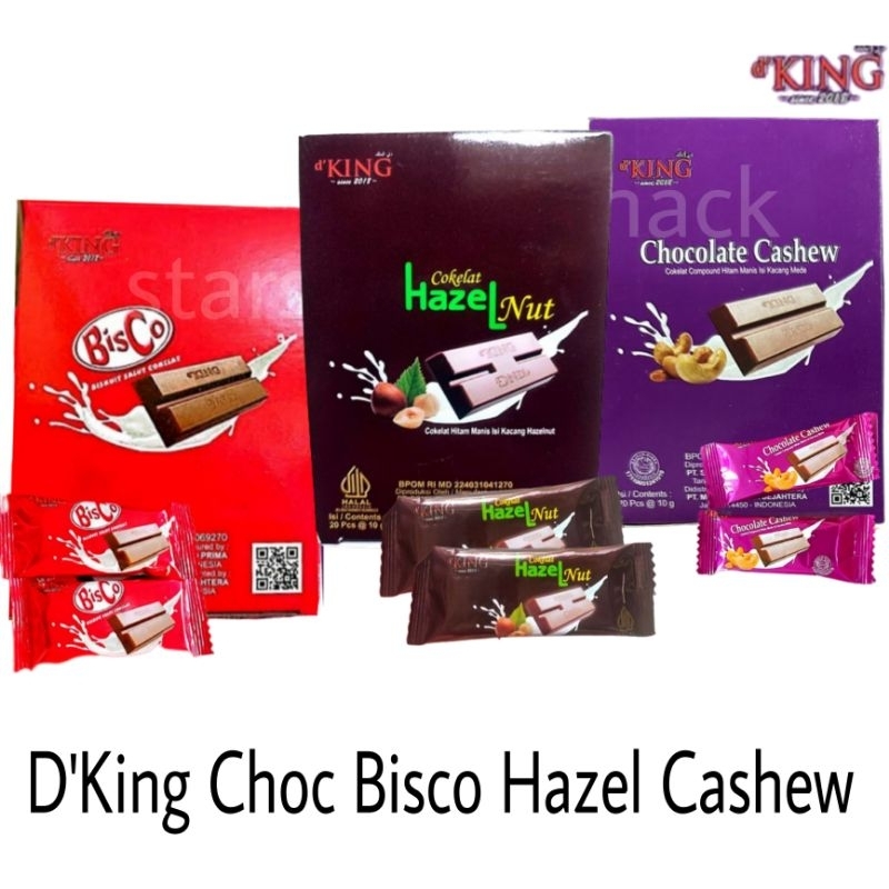 Jual Dking D'king Bisco Coklat Cashew Mede Hazelnut isi 20pc | Shopee ...