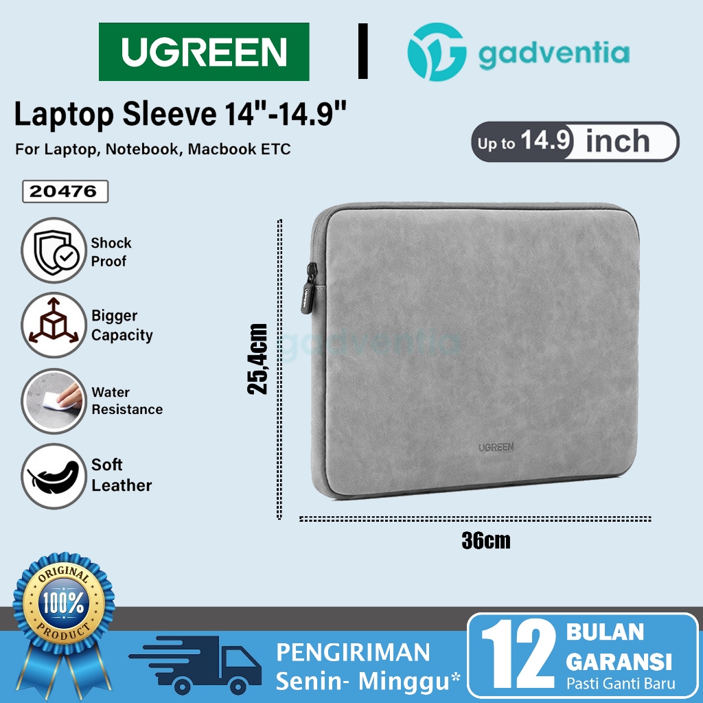 Jual UGREEN Tas Laptop 13" 14" Notebook Macbook Sarung Sleeve Bag Soft ...