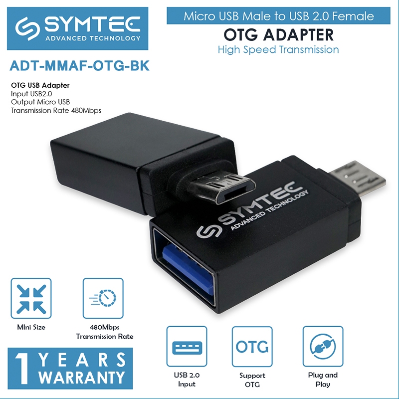 Jual SYMTEC Adapter OTG Micro USB Male To USB 2.0 Female - ADT-MMAF-OTG ...