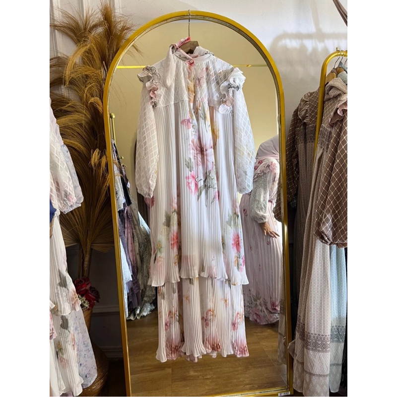 Jual MEIJIWANG - Gamis Viral lebaran Malay Renata bunga mawar besar ...