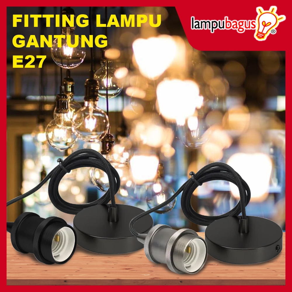 Jual Fitting Lampu Gantung E27 Akrilic + Kop Kabel / FItting Gantung ...