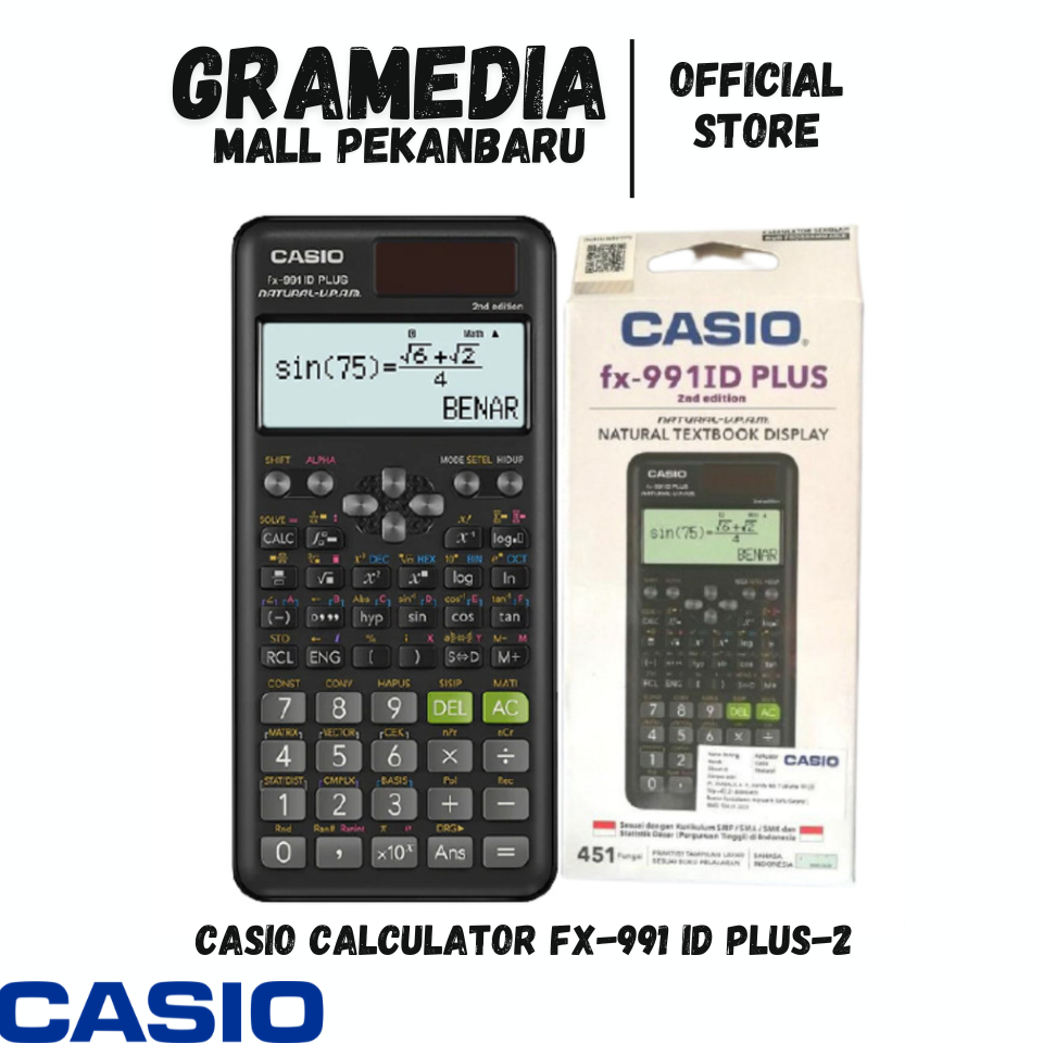 Jual CASIO CALCULATOR FX-991 ID PLUS-2 - Kalkulator Kuliah Sekolah (451 Fungsi Bahasa Indonesia ...
