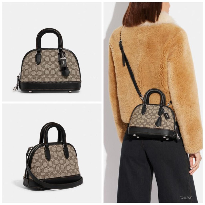 Jual Coach Revel Bag 24 In Signature Textile Jacquard Cocoa Black ...