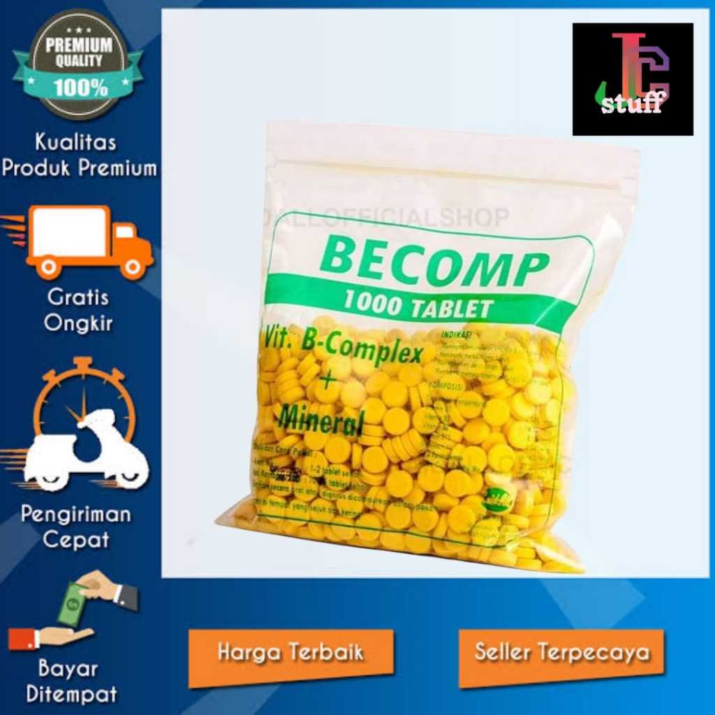 Jual VITAMIN B KOMPLEK MINERAL BECOMP BEKOM 1000 TABLET | Shopee Indonesia