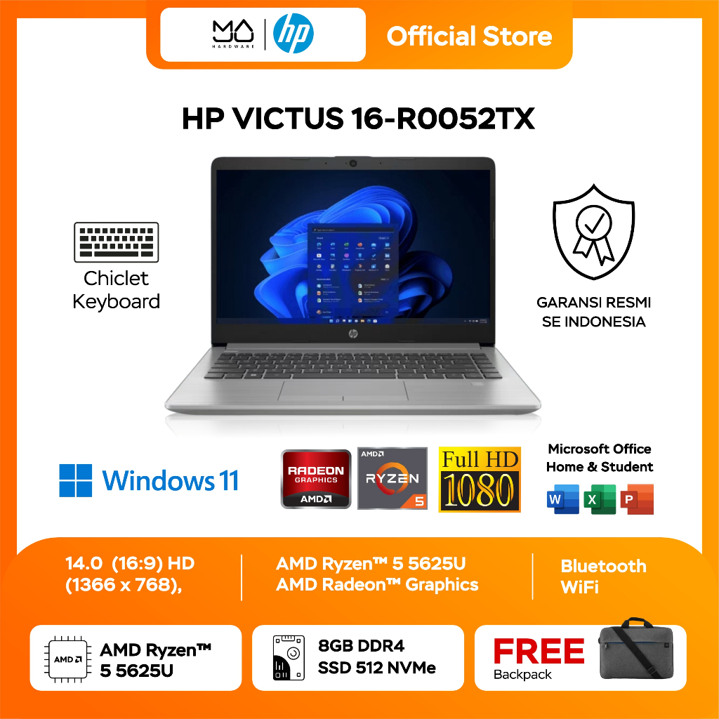 Jual LAPTOP HP 245 G9 RYZEN 5 5625U 8GB 512SSD W11 14" SLIM - GARANSI ...