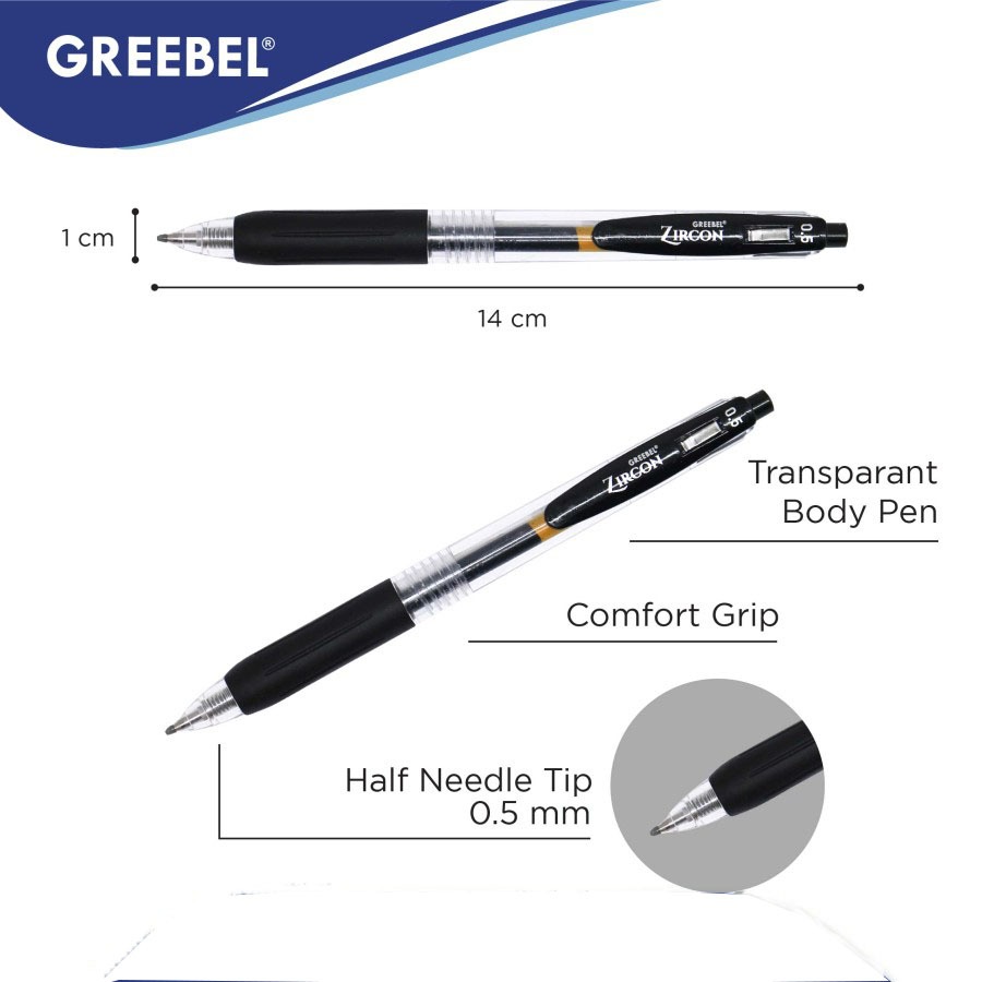 Jual Pulpen Gel Greebel Zircon GP-509 Water Resistant | Shopee Indonesia