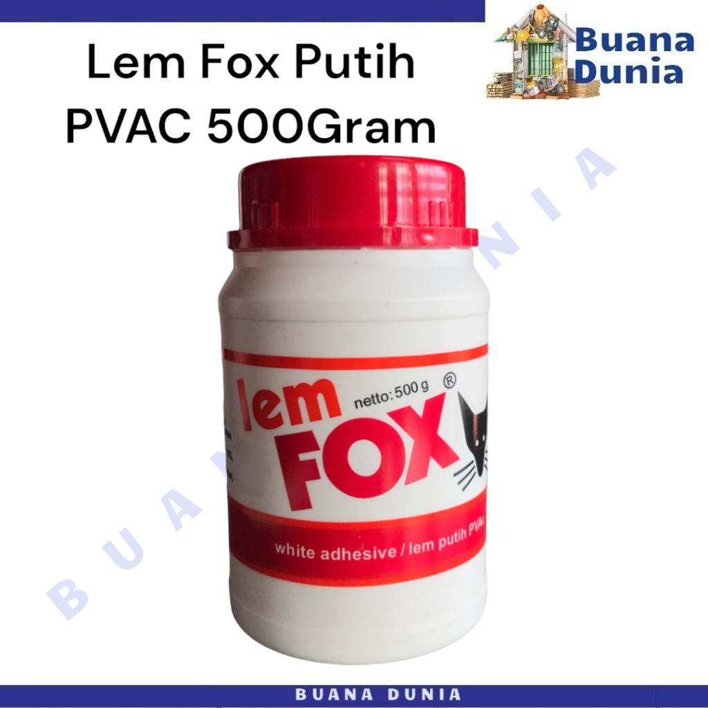 Jual Lem Fox Botol 500g | Lem Putih PVAC | Lem Kayu 500 Gram | Lem Kertas | Shopee Indonesia
