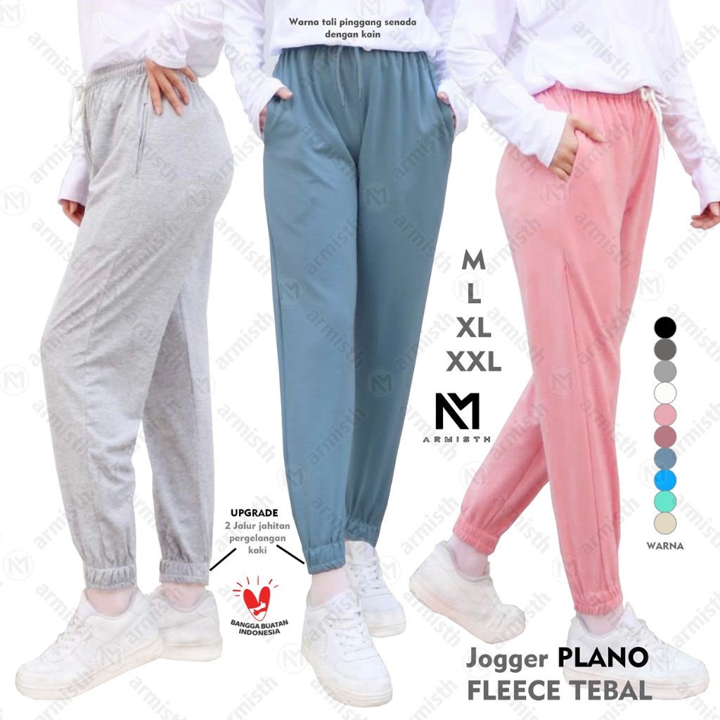 Jual Armisth - Celana Training Joger Polos Wanita Fleece Tebal Premium ...