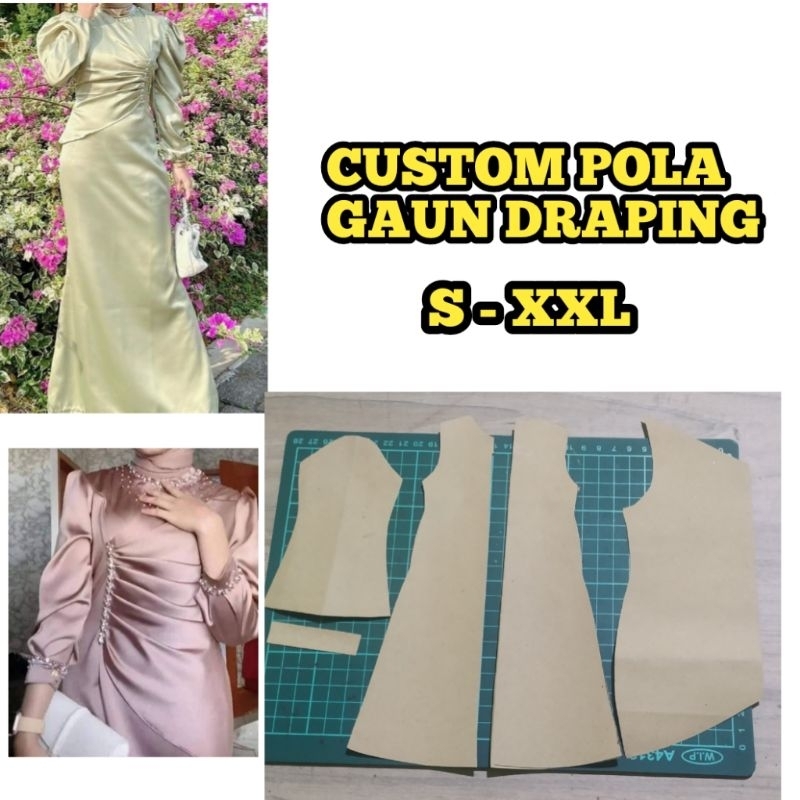 Jual CUSTOM POLA GAUN DRAPING/GAUN BRIDESMAID | Shopee Indonesia