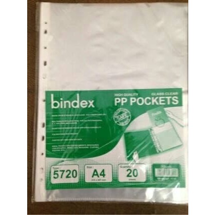 Jual PP Pockets BINDEX 5720 Ukuran A4 Isi 20 lembar. | Shopee Indonesia