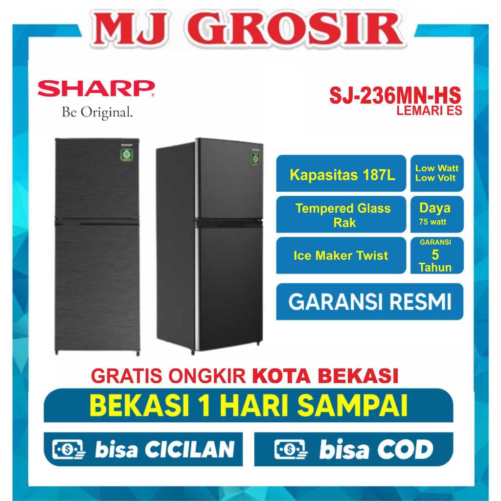 Jual KULKAS SHARP SJ 236 MN HS/ 235 / 231 / 237 / 316 LEMARI ES 2 PINTU ...