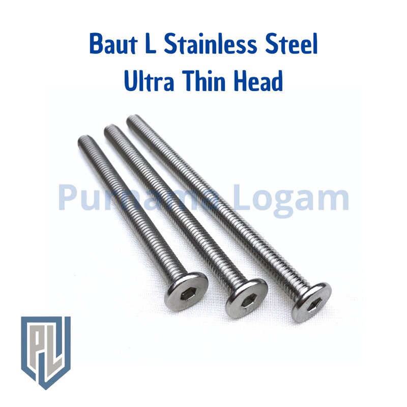 Jual Baut L Ultra Thin M6 x 70 ( Baut 10 Panjang 7 cm ) Stainless 304 Baut Soket Super Tipis ...