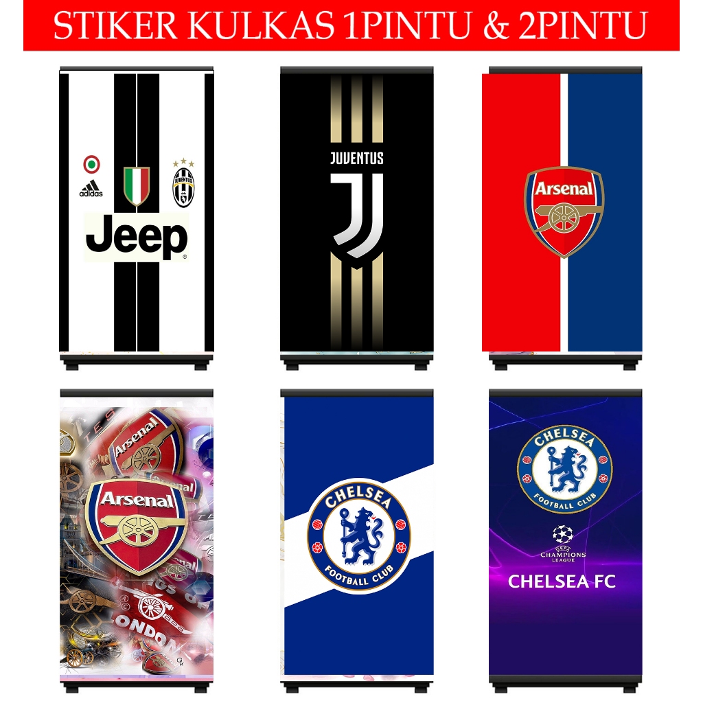 Jual STIKER KULKAS 1PINTU, STIKER KULKAS 2PINTU, MOTIF LOGO TEAM BOLA ...