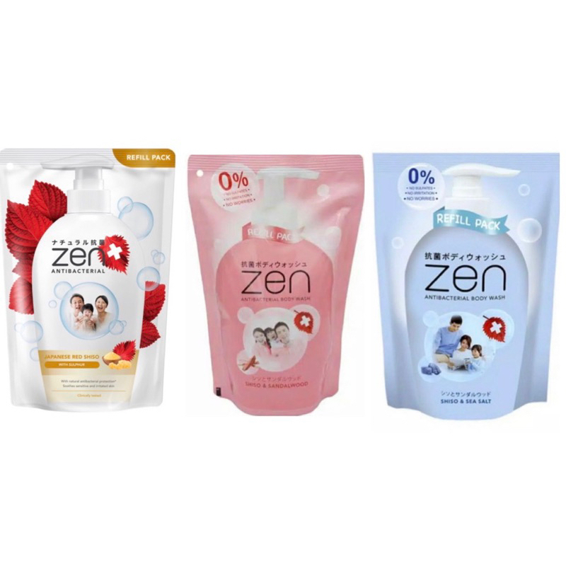 Jual ZEN Antibacterial Body Wash Refill 400ml / BOTOL 500ml- Sabun Mandi Cair | Shopee Indonesia