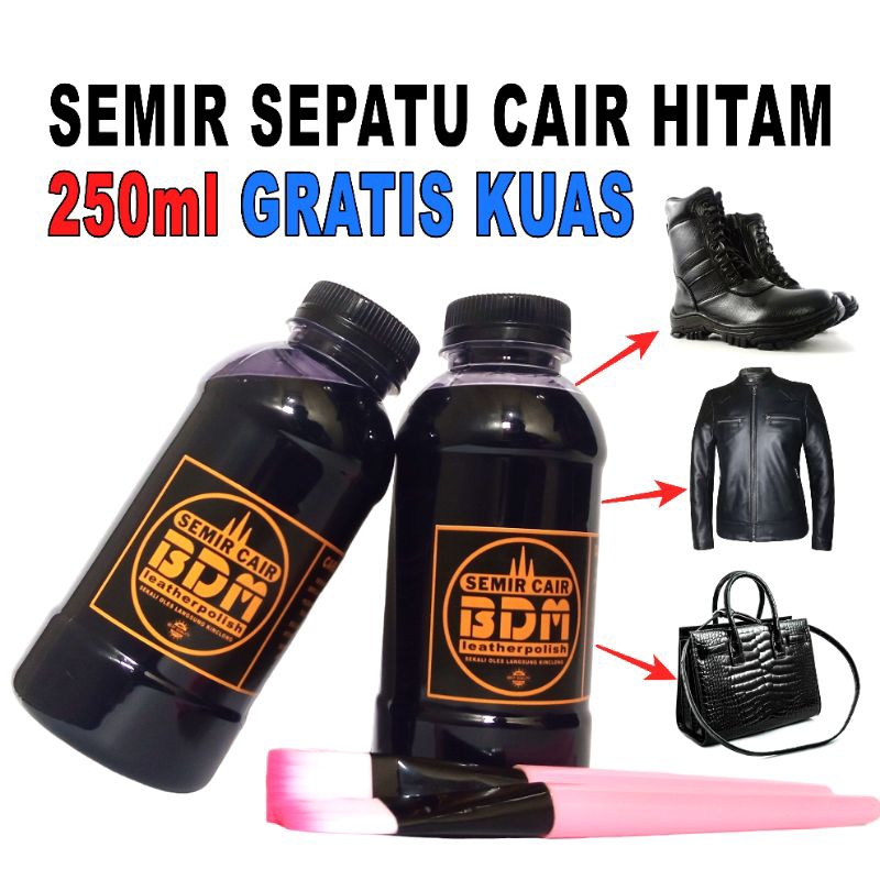 Jual SEMIR CAIR SEPATU HITAM 250ml Free kuas | Shopee Indonesia