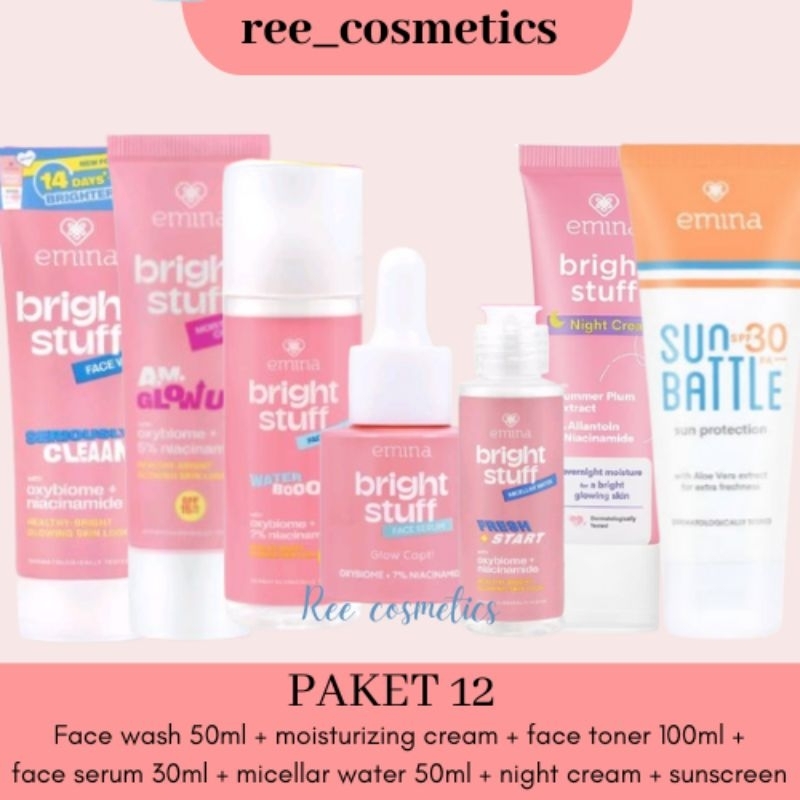 Jual Emina Bright Stuff Paket Lengkap Skincare 1 Set | Emina Paket ...