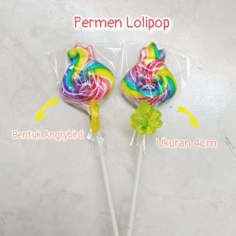 Jual Permen Lolipop 4CM Bentuk Angrybird Isi 20 PCS / Permen Lolipop ...