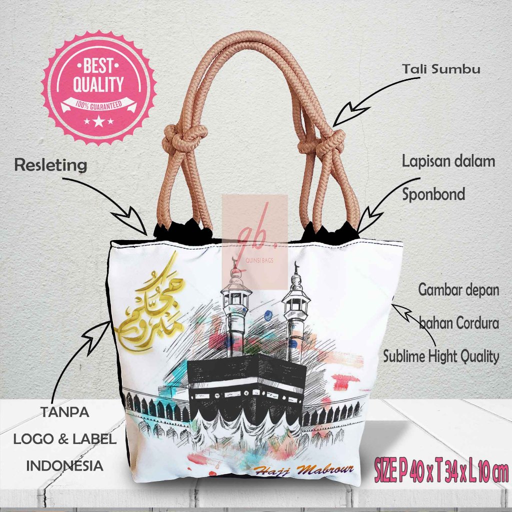 Jual [QuinsiBags] Totebag Tali Sumbu Souvenir Printing Motif Negara ...