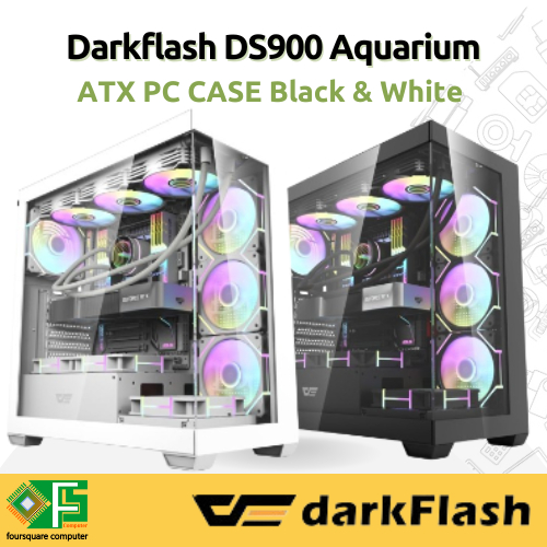 Jual Casing PC ATX Darkflash DS900 Aquarium White & Black CPU Case ATX ...