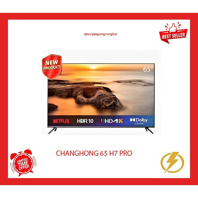 Jual LED TV SMART ANDROID CHANGHONG 65 INCH - 65 H7 PRO | Shopee Indonesia