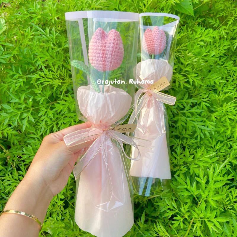 Jual BUKET BUNGA RAJUT TULIP buket mini gift handmade | Shopee Indonesia