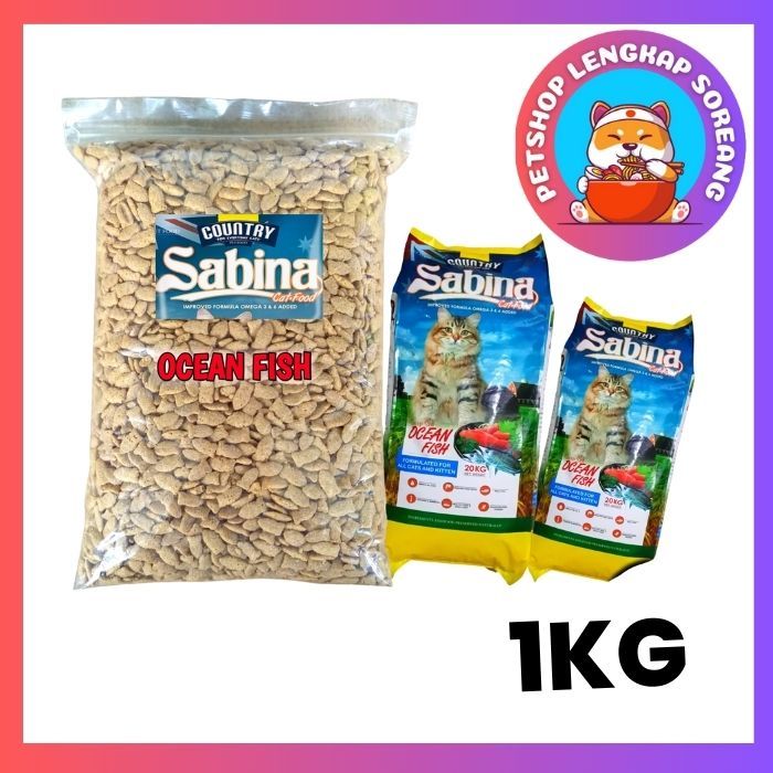 Jual SABINA CAT FOOD OCEAN FISH 1kg repack | Shopee Indonesia