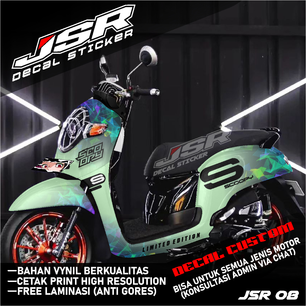 Jual DECAL SCOOPY RAINBOW , DECAL STICKER SCOOPY FULL BODY, DECAL ...