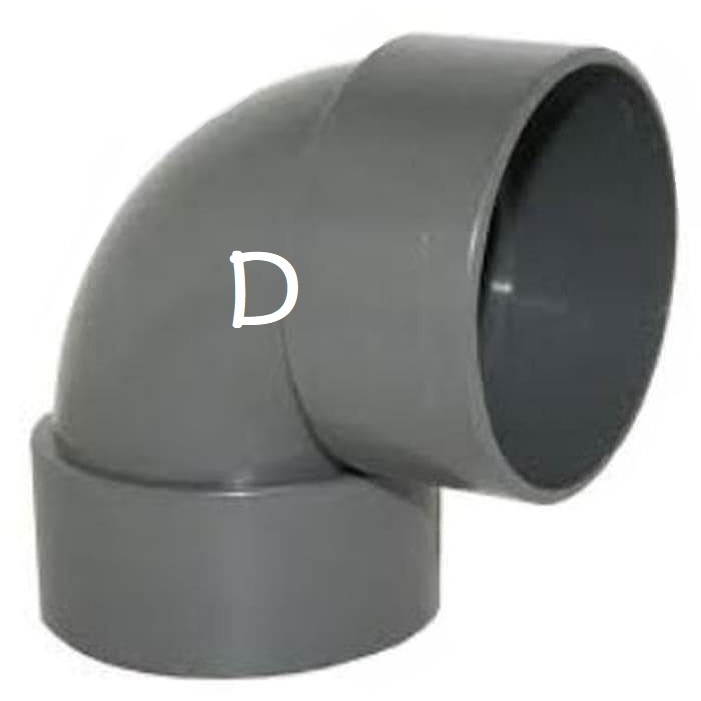 Jual Knee knie Keni RUCIKA 4" 4 inch in inci elbow 90 derajat PVC pipa siku L type D (tipis ...