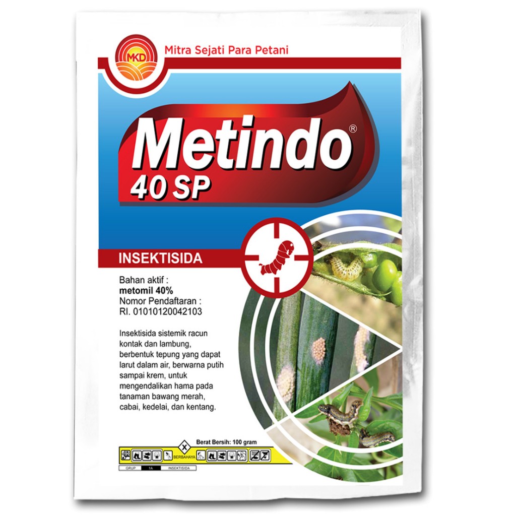 Jual METINDO 40SP biru 100 gr metomil insektisida sistemik racun ulat ...