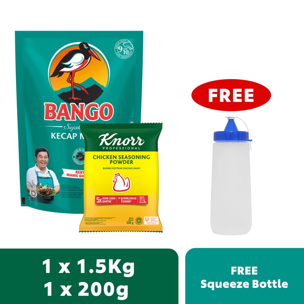 Jual Bango Kecap 1.5Kg + Knorr Chicken Powder 200G Free Squeezed Bottle ...
