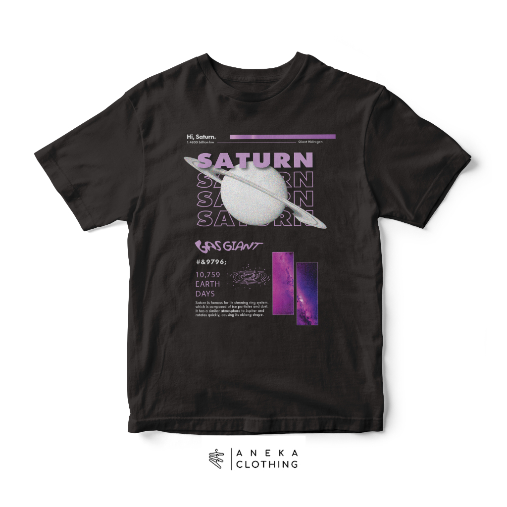 Jual Aneka Oversized Saturn Tshirt | Kaos Planet Streetwear Unisex Tee ...