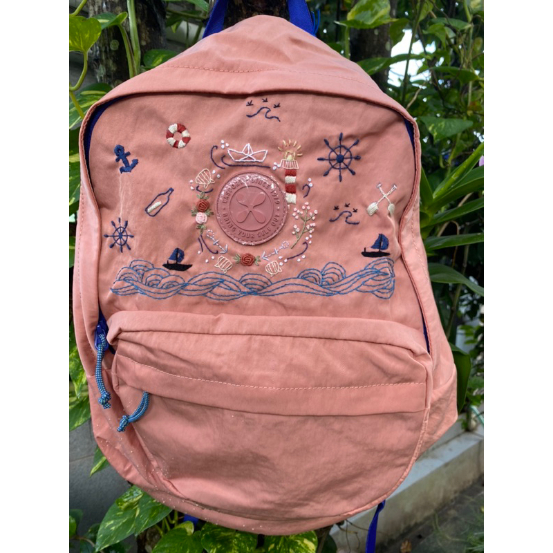 Jual PINK EXPORT BACKPACK EMBROIDERY DESIGN SEA | Shopee Indonesia