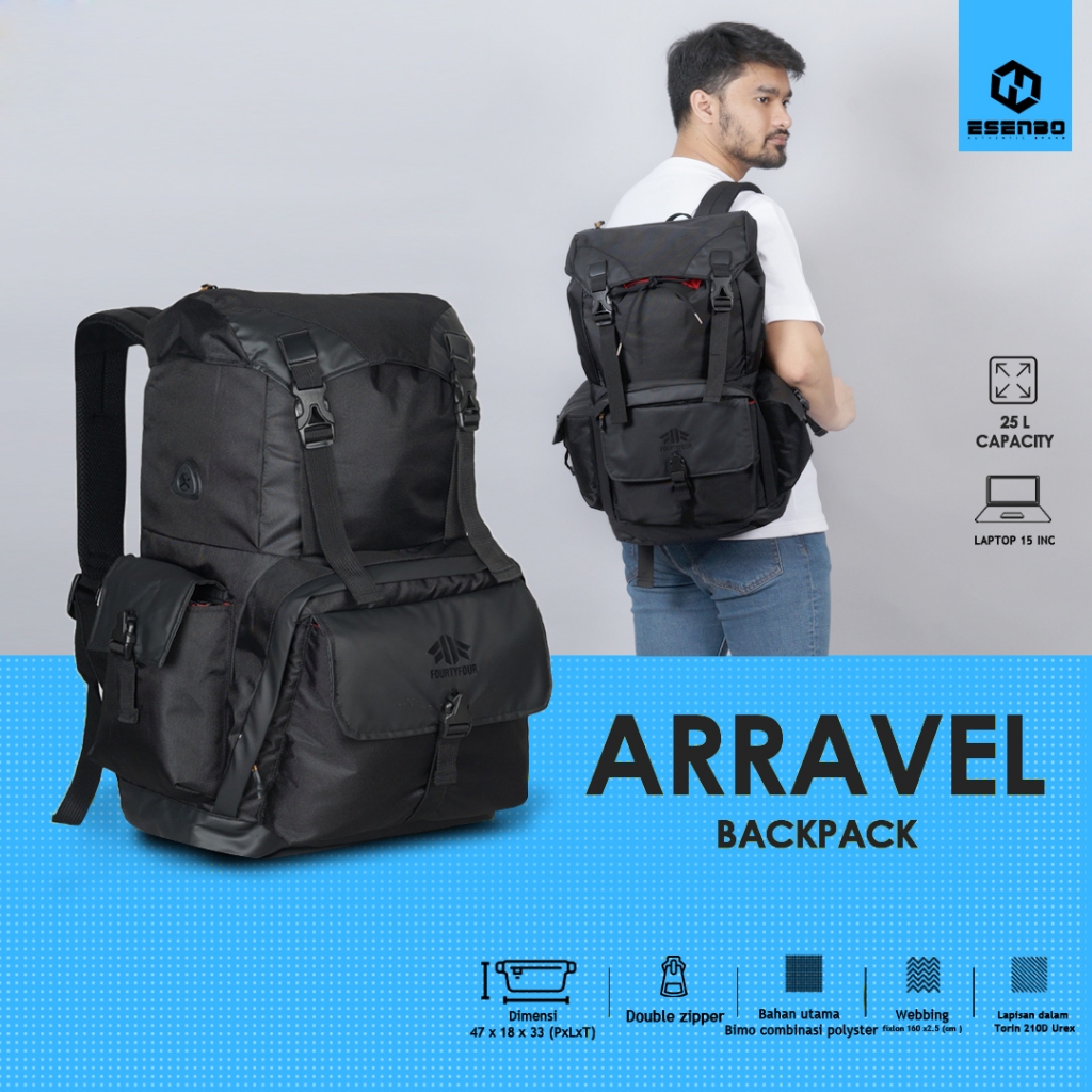 Jual Ransel Pria FOURTYFOUR ARAVEL - Tas Backpack Premium | Shopee ...