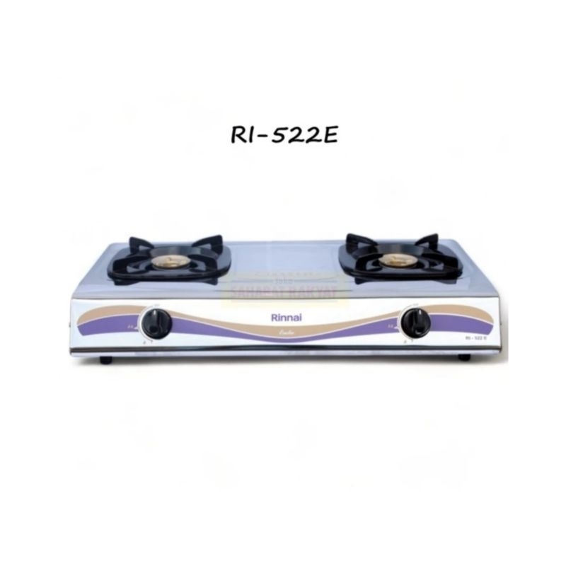 Jual Kompor Gas Rinnai 2 RI - 522E 2 Tungku Stainless | Shopee Indonesia