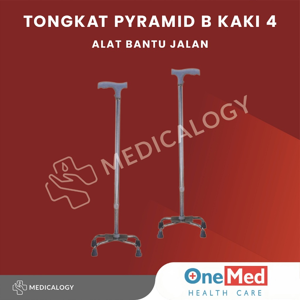 Jual Tongkat Pyramid B OneMed | Tongkat Kaki 4 | Alat Bantu Jalan | Shopee Indonesia