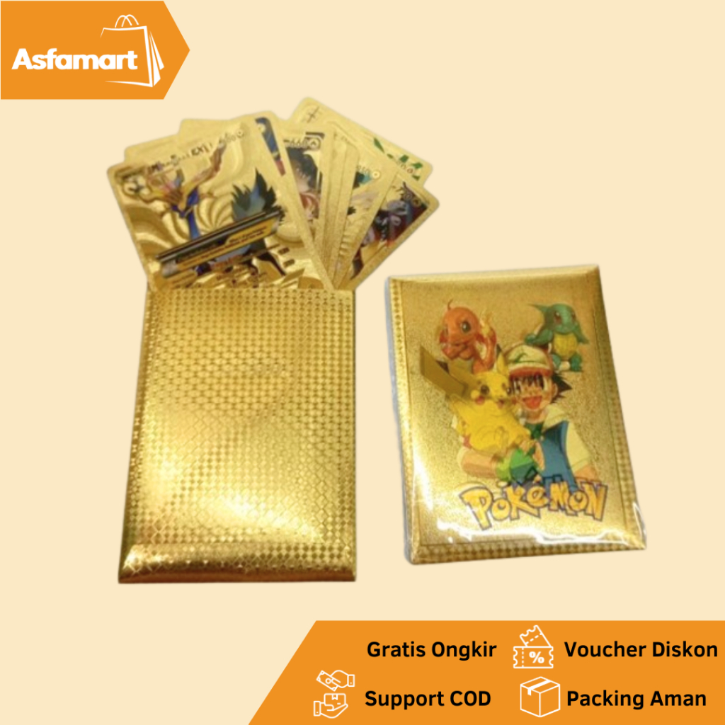 Jual Kartu Pokemon emas / Game card Pokemon gold 1 Pak isi 10 kartu ...