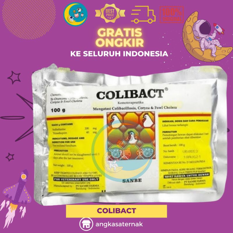 Jual COLIBACT 100 gram Obat Ayam Babi Colibacillosis Coryza Fowl ...