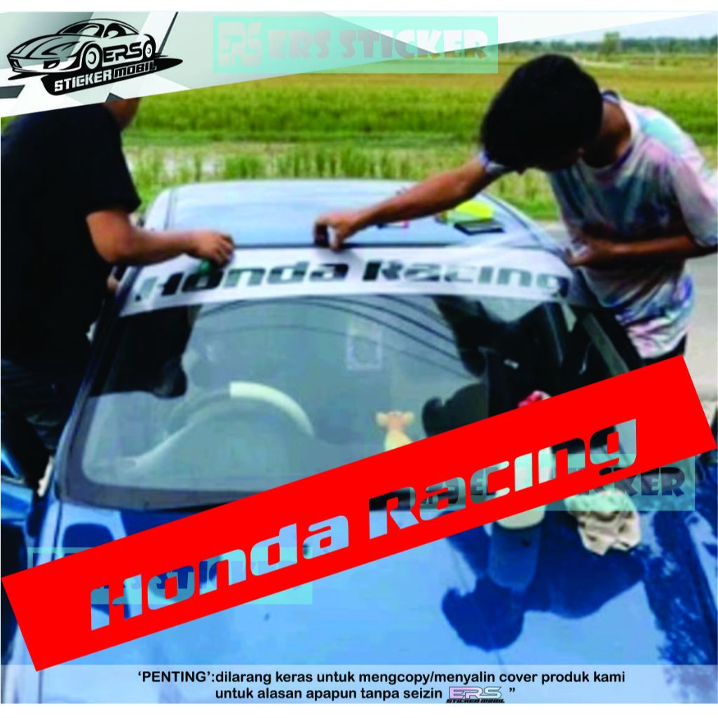 Jual STIKER KACA DEPAN HONDA RACING BOLONG PELINDUNG MATAHARI CUTTING ...