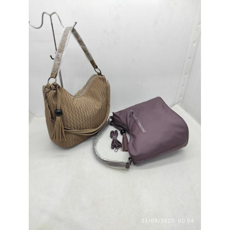 Jual Tas Wanita 2In1 Bahan Nilon Motif Salur Tebal / Tas Tote Bag ...