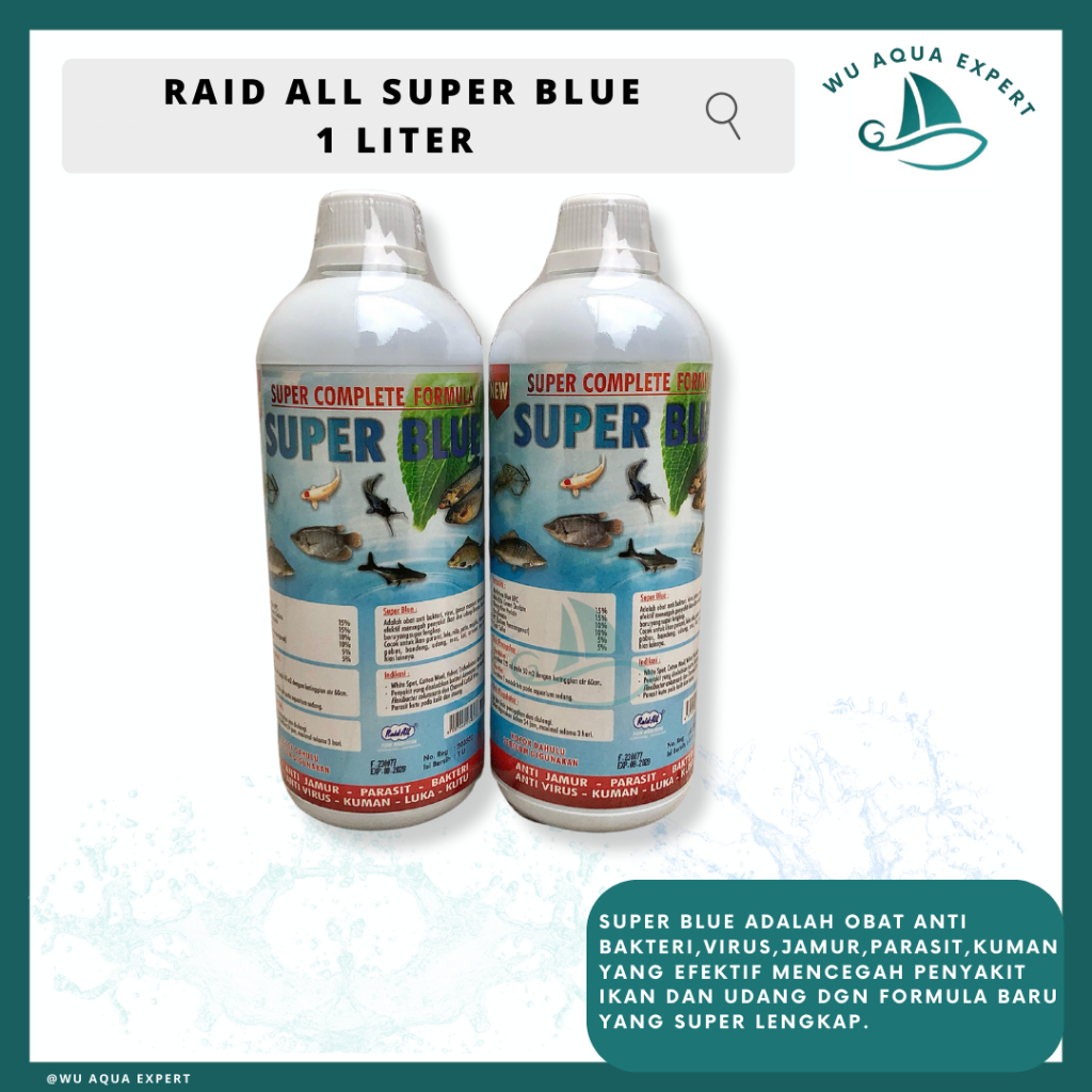 Jual Obat Ikan SUPER BLUE 1L OBAT BIRU BOTOL ANTI JAMUR KUTU BAKTERI ...