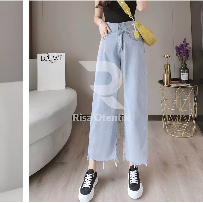 Jual Risa Otentik J23 Celana Panjang HW Kulot Jeans Boyfriend Jeans Korea Jeans Celana Jeans ...