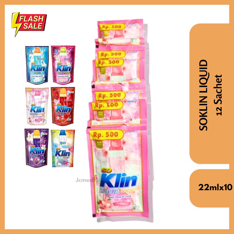 Jual (1 Renceng isi 12pcs) SoKlin Liquid Power Clean action 22 ML / So ...